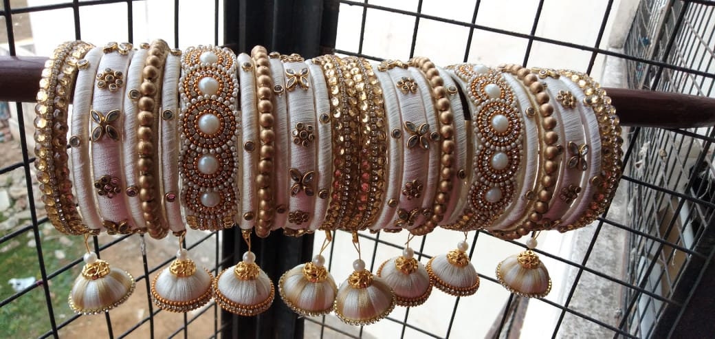 Handmade Silk Thread Bridal Bangles: Indian Wedding Jewelry Set - Etsy