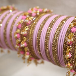 Baby Pink Flower Bangles: Indian Wedding Jewelry Bridal Gift - Etsy