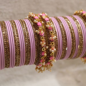 Baby Pink Flower Bangles: Indian Wedding Jewelry Bridal Gift - Etsy