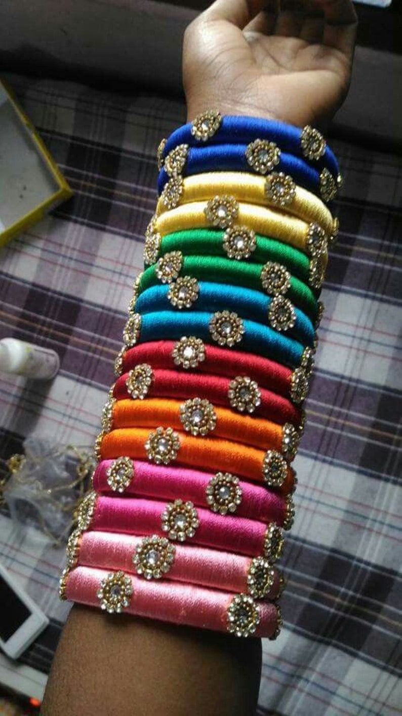 Silk Thread Bangles: Indian Wedding Favors, Bridesmaid Gifts - Etsy
