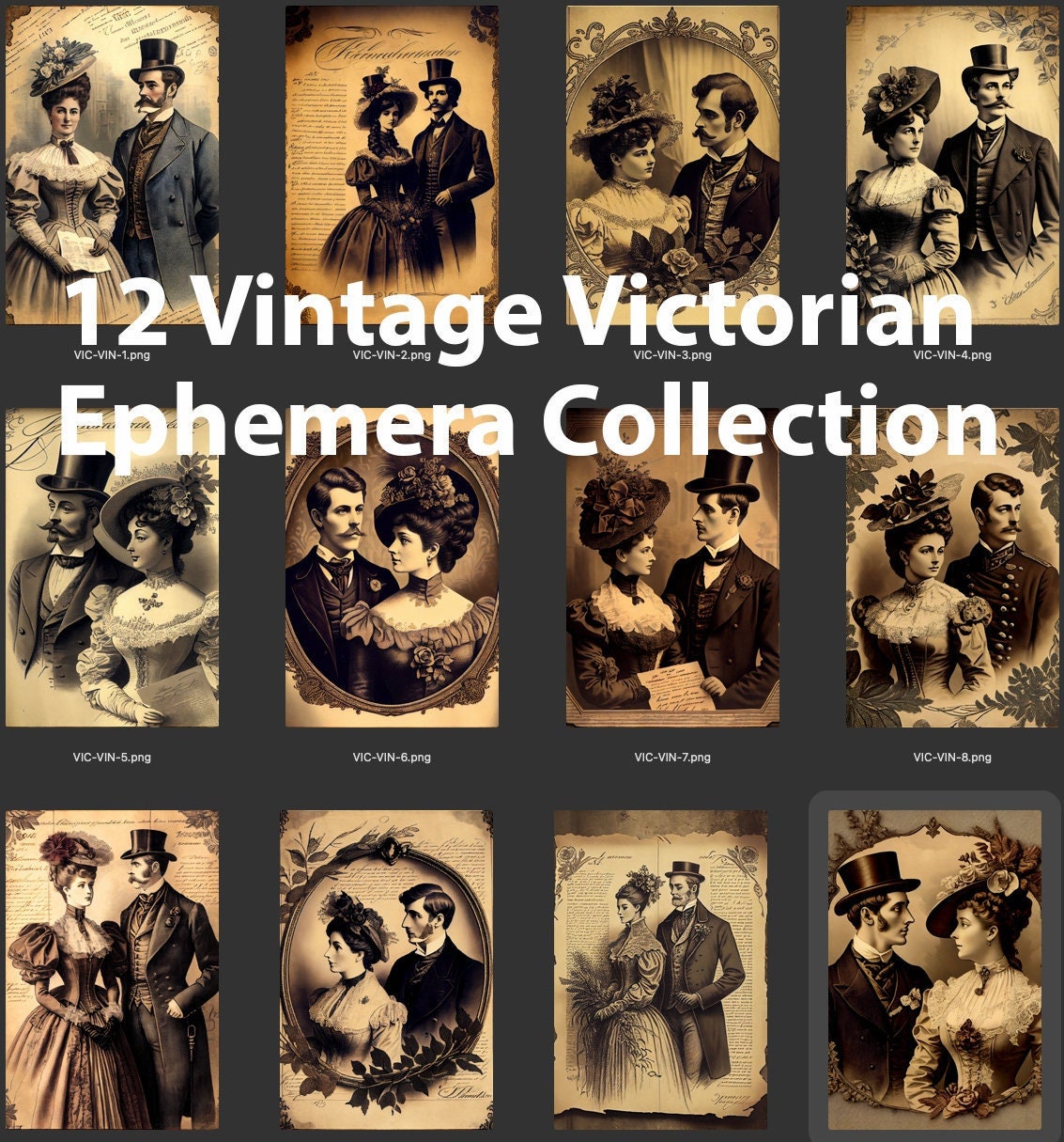 Vintage Victorian Ephemera Bundle Pack - Digital Download. Printable ...