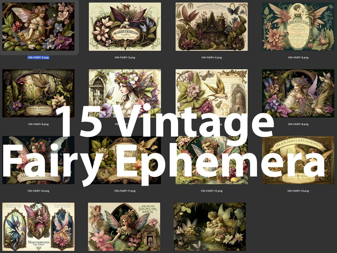 Vintage Fairy Ephemera Bundle Pack - Digital Download. Printable Images ...