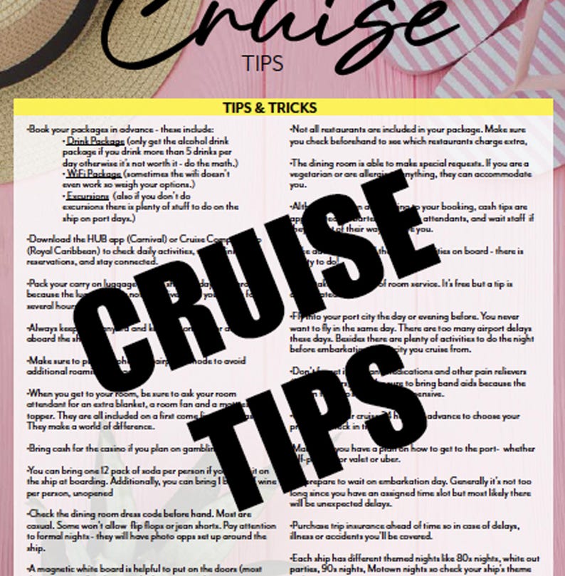 Ultimate Cruise Packing List & Tips | Printable Travel Checklist ...