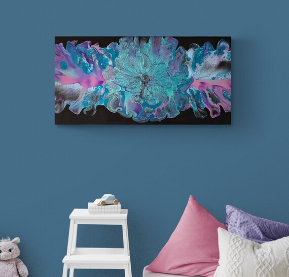 Acrylic Painting Stunning blue Bow Metallic - Etsy
