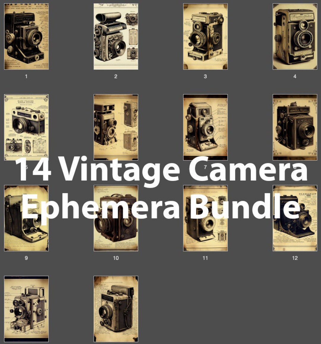 Vintage Camera Ephemera Bundle Pack - Digital Download. Printable ...