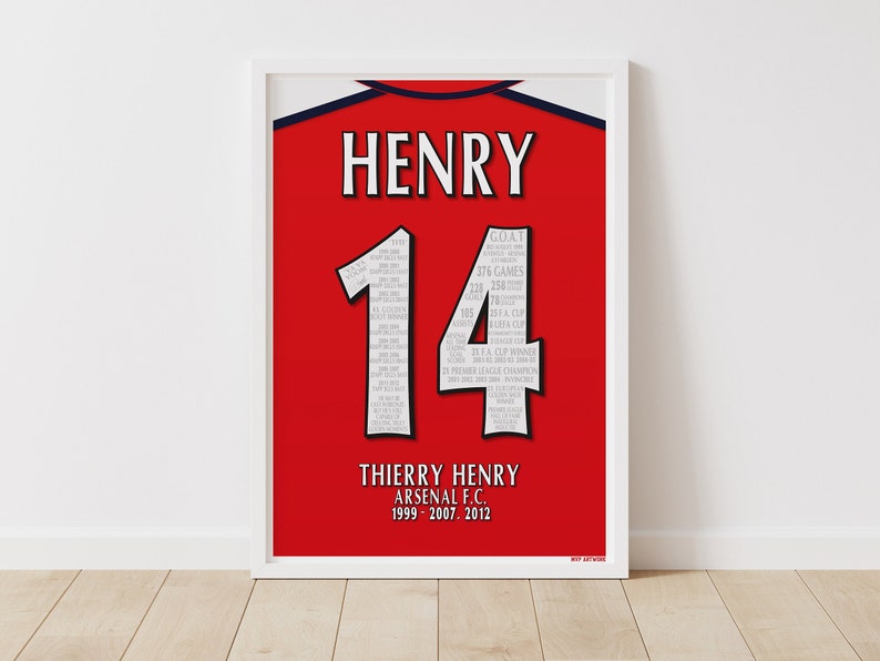Thierry Henry - Arsenal Career A3 Poster Print - Etsy UK