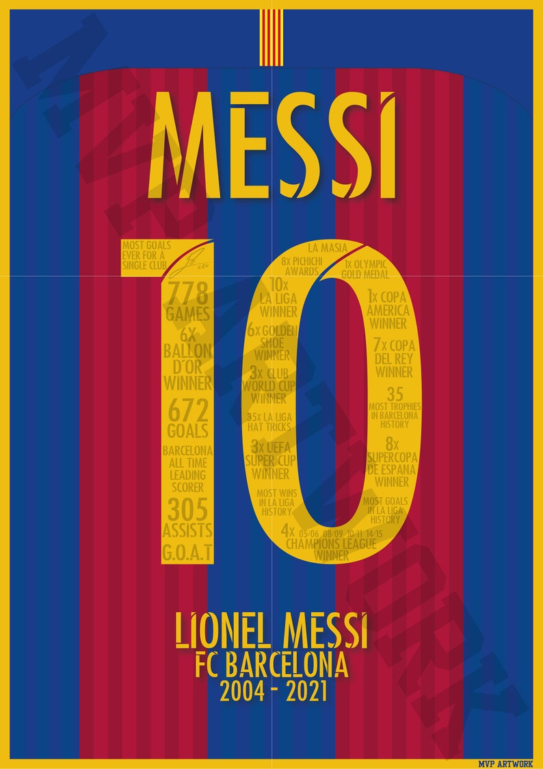 Lionel Messi Barcelona Career A3 Poster Print - Etsy