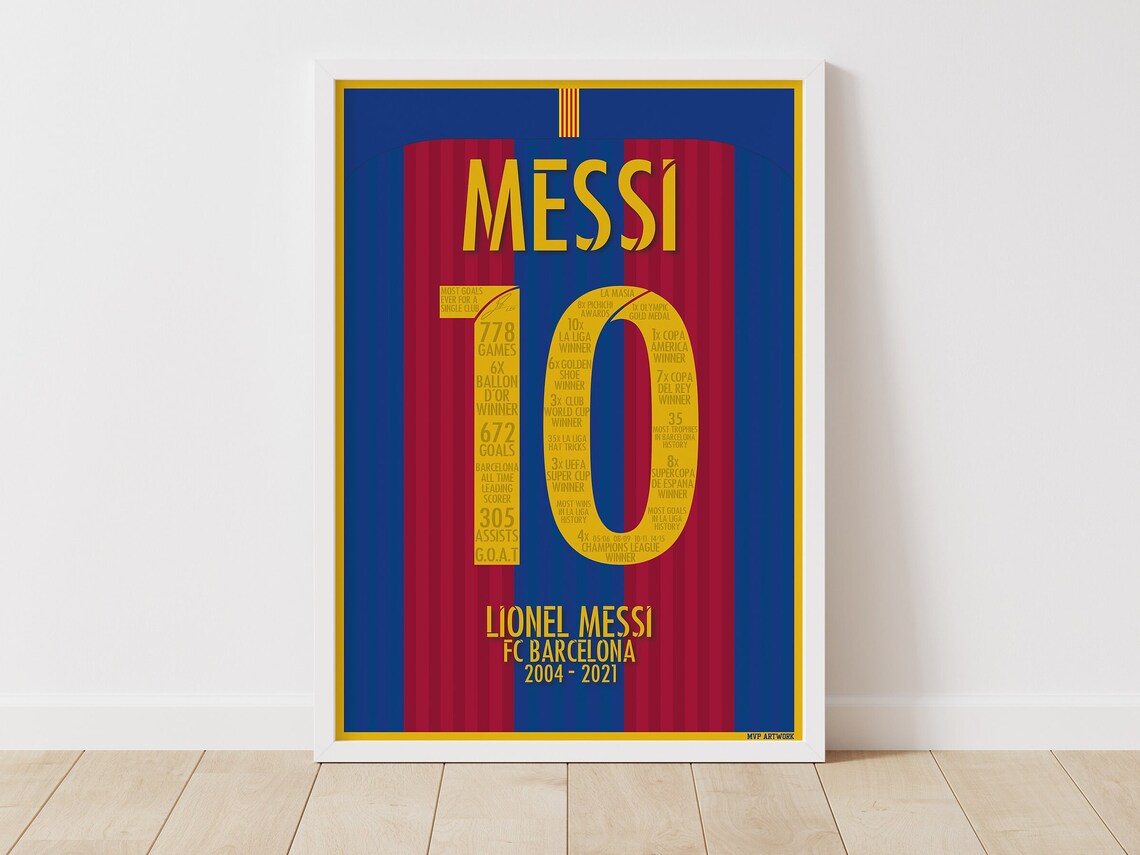 Lionel Messi Barcelona Career A3 Poster Print - Etsy