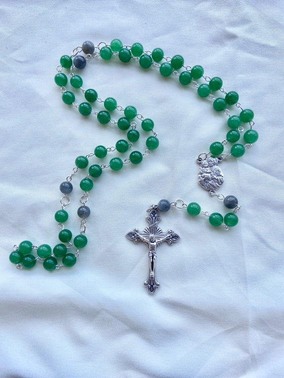 Terror of Demons Rosary St. Joseph Rosary Green Catholic - Etsy