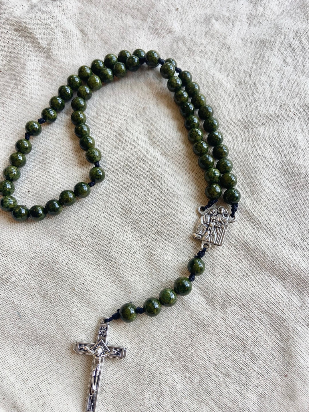 Holy Family Army Green Rope Rosary | Holy Family Devotion | First ...
