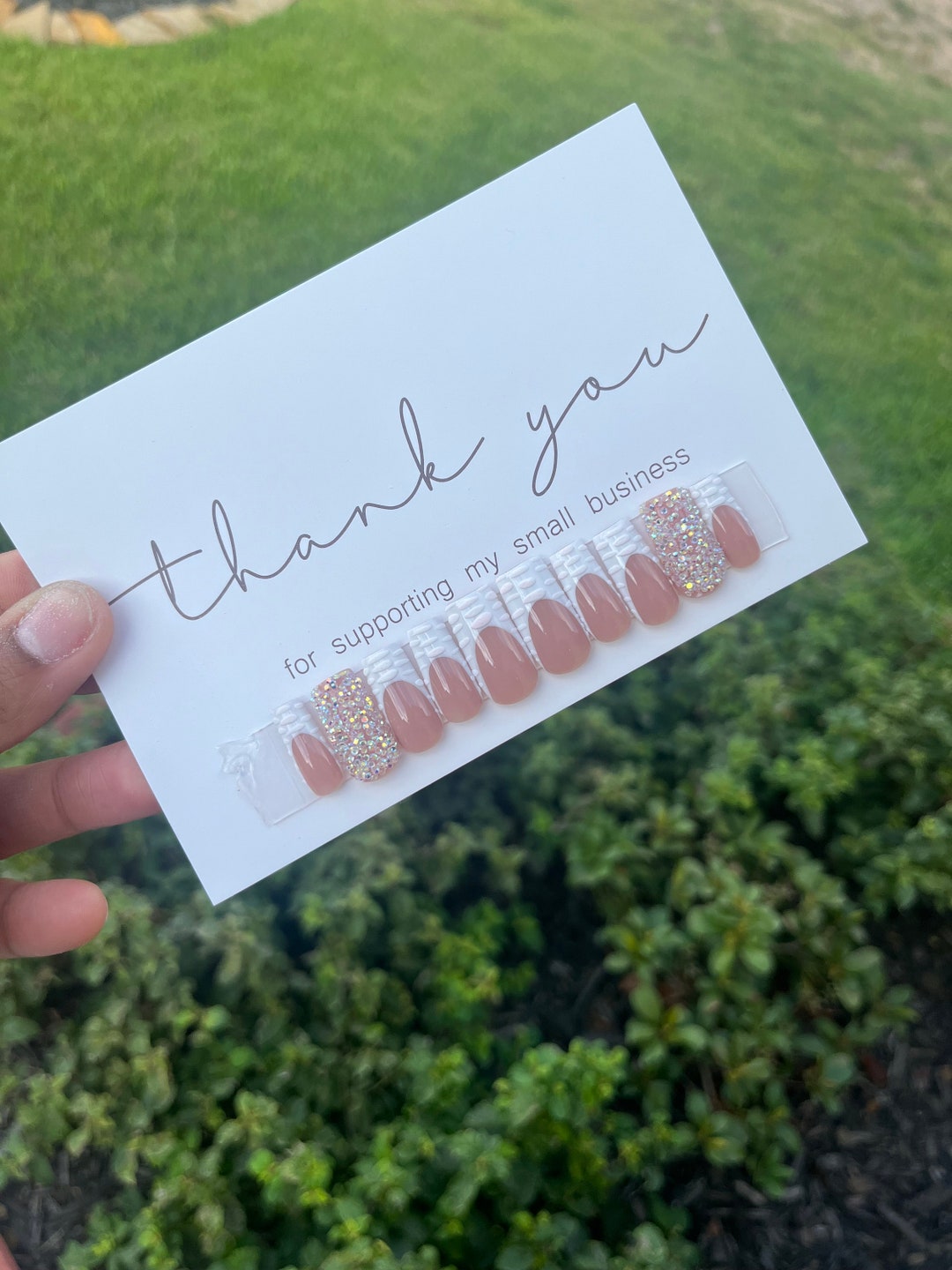 Croc Print Press Ons | French Tip Press Ons| Square Press on Nails ...