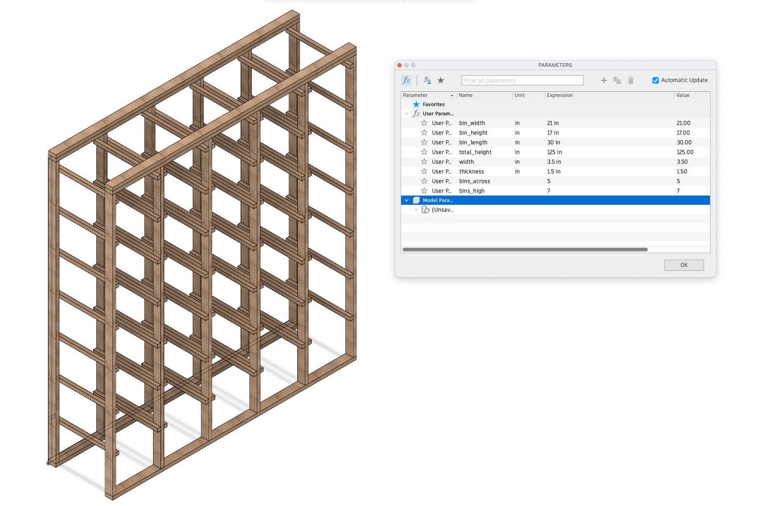 Fusion 360 Modular Bin Storage Rack - Get Your Exact Lumber Dimensions ...