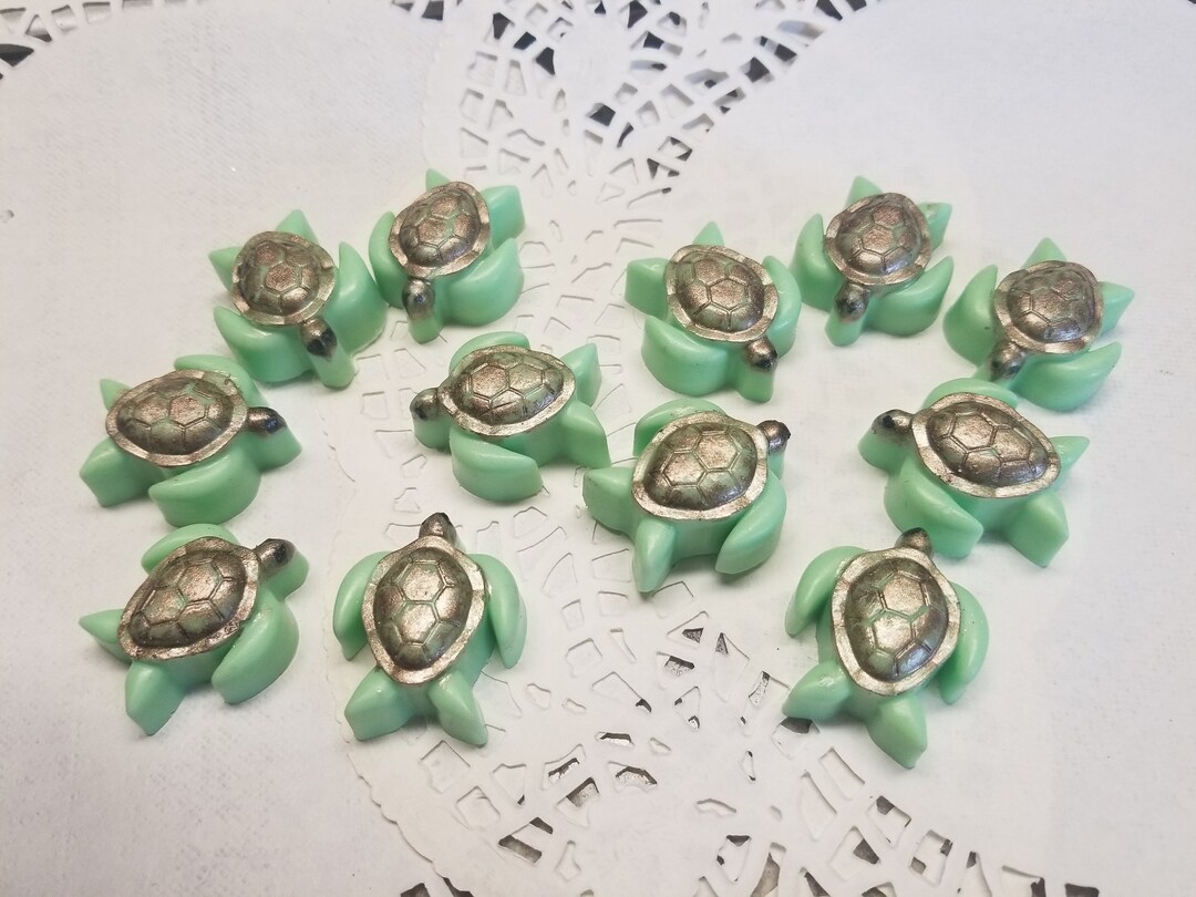 TURTLES, Soap, 12 Gold Colored Small/ Mini Soaps, Guest Soap, Novelty ...