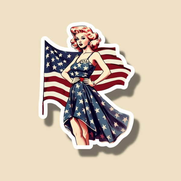 American Flag Pinup - Etsy