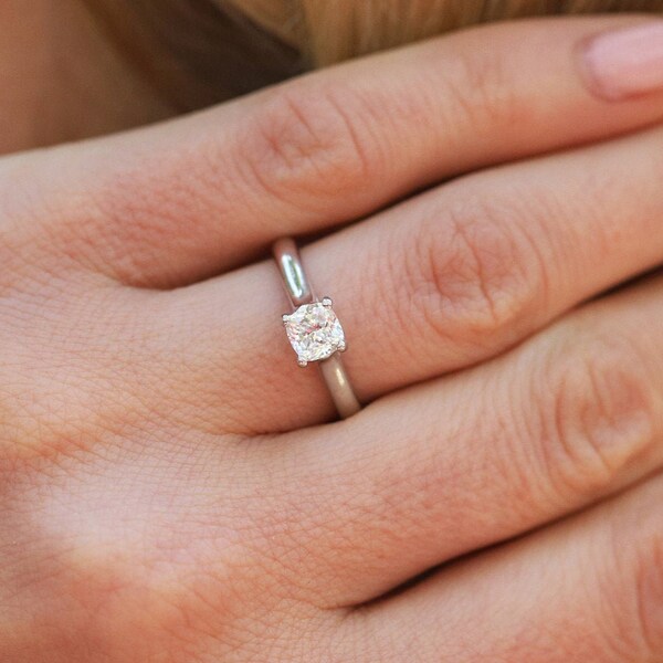 Rose Gold Cushion Cut Ring - Etsy