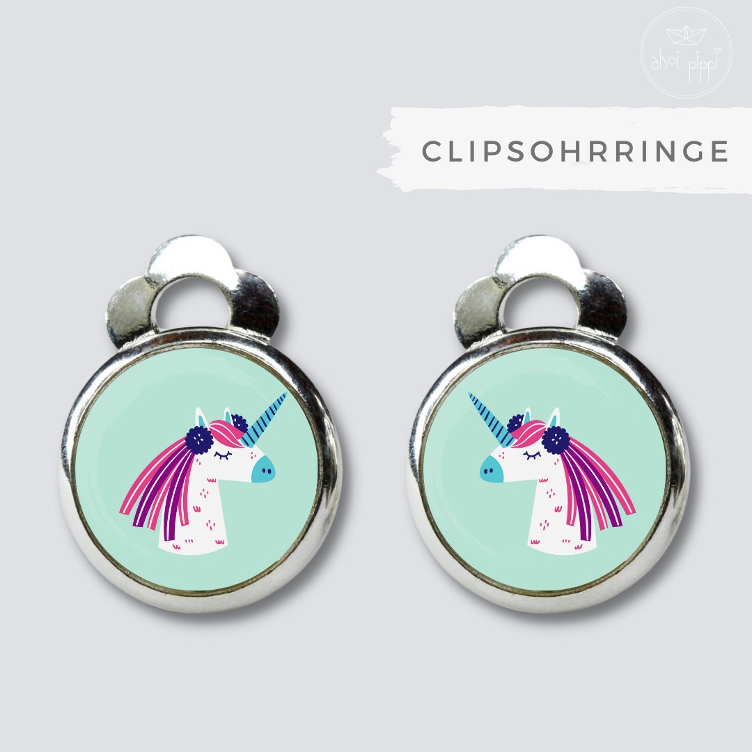 Clip Earrings Unicorn Unicorns Ear Clips Earring Clips Unicorns ...
