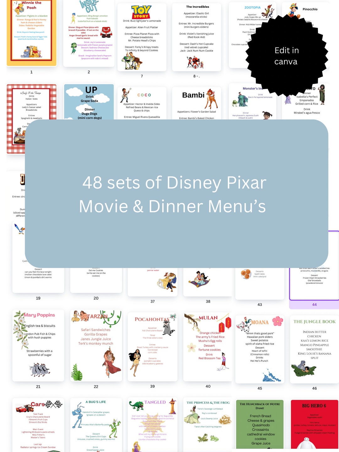 48 Dinner and a Movie Night Menus, Customizable Menus, Date Night Movie ...