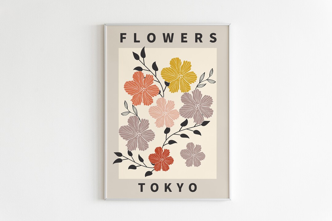 Tokyo Flower Art Poster Printable Poster Florist Gift Digital Download ...