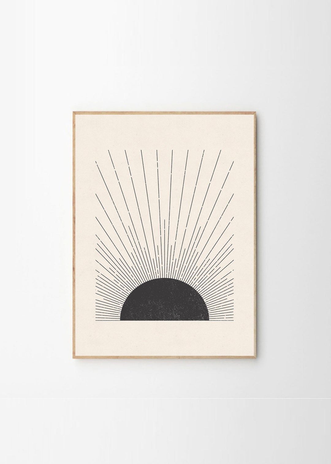 Rising Sun Print, Modern Printable Art, Boho Sun Wall Art, Midcentury ...