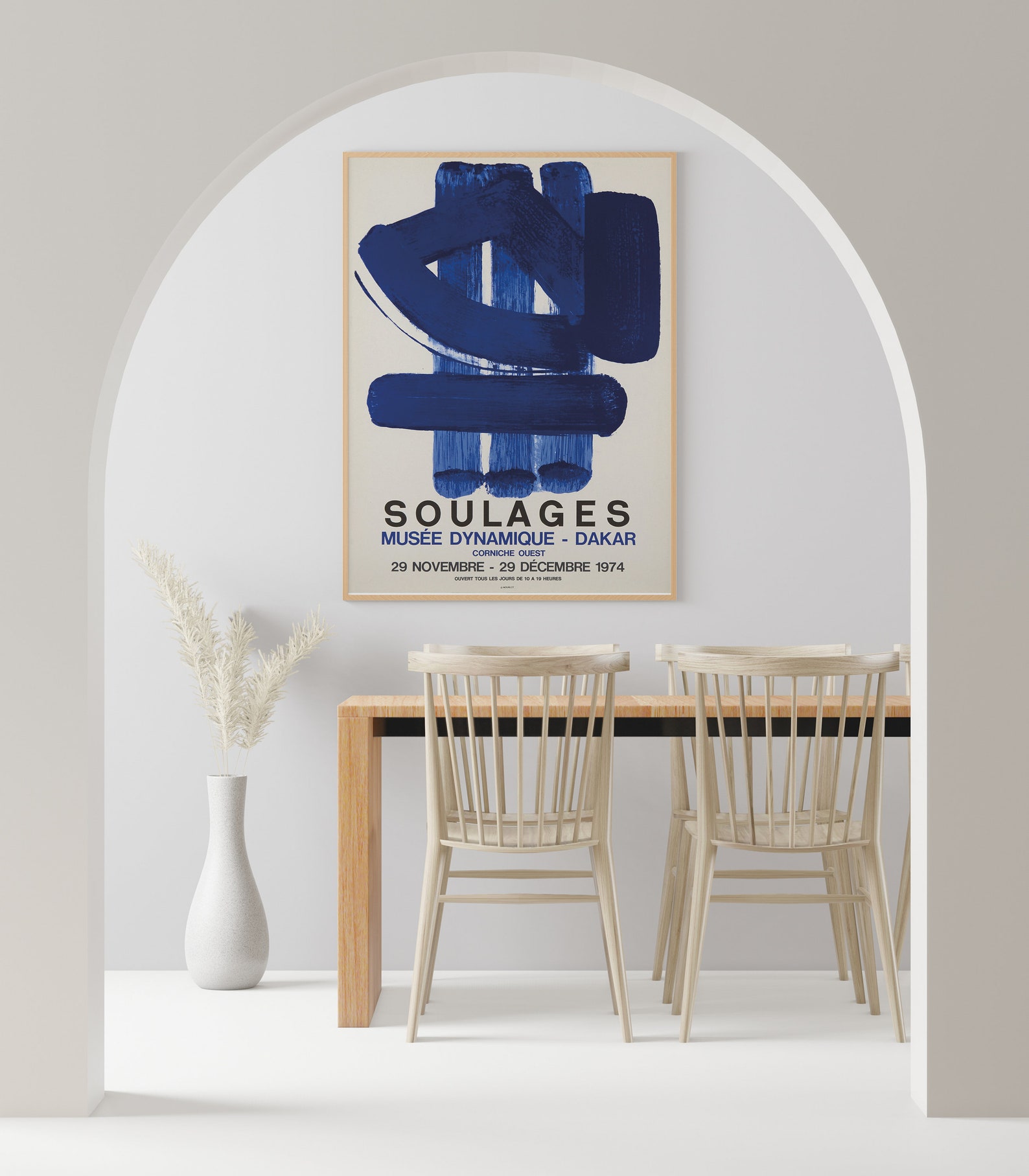 Pierre Soulages Poster Musee Dynamique Dakar Blue Wall Art Exhibition ...