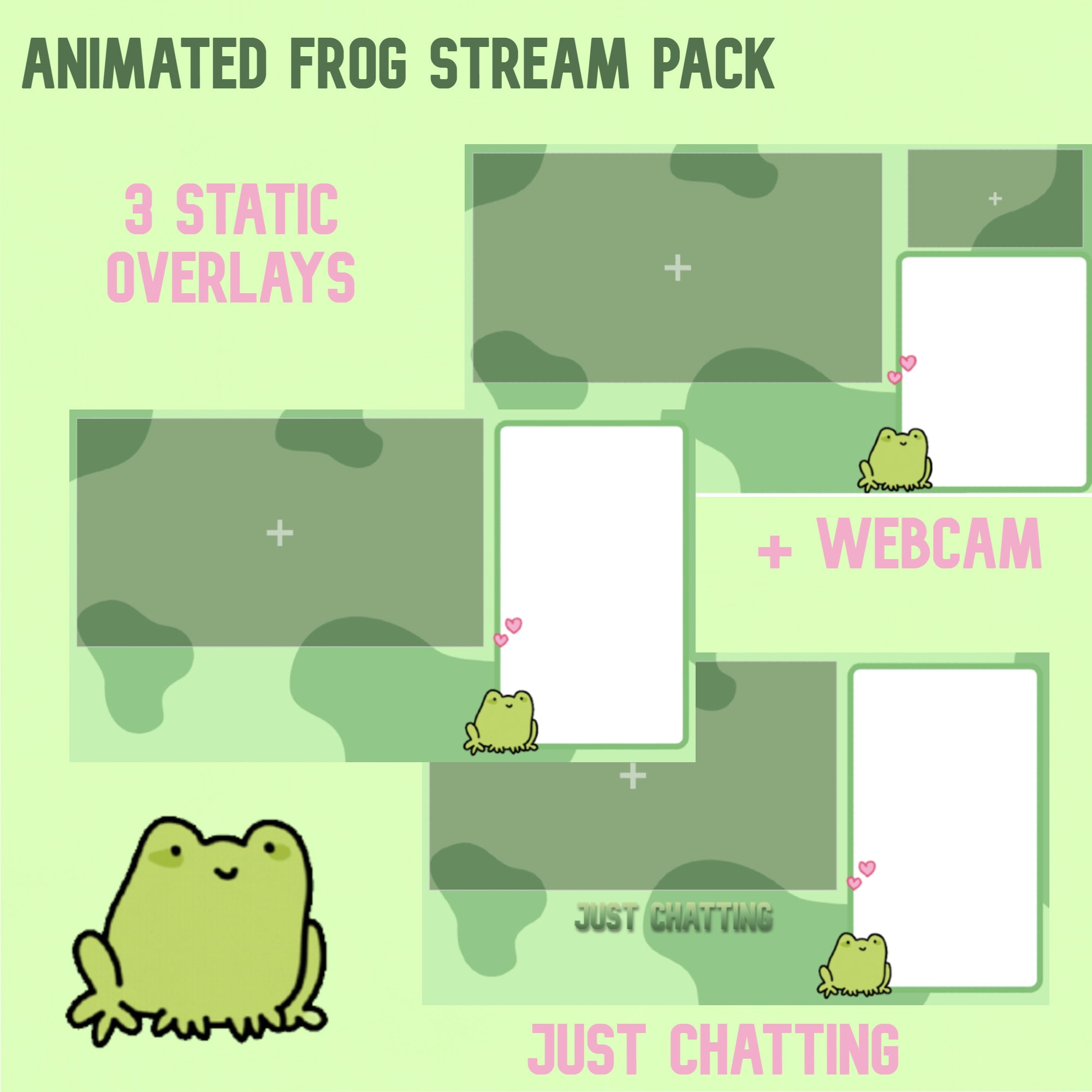 FROG STREAM PACK // Overlays, Scenes, Panels - Etsy