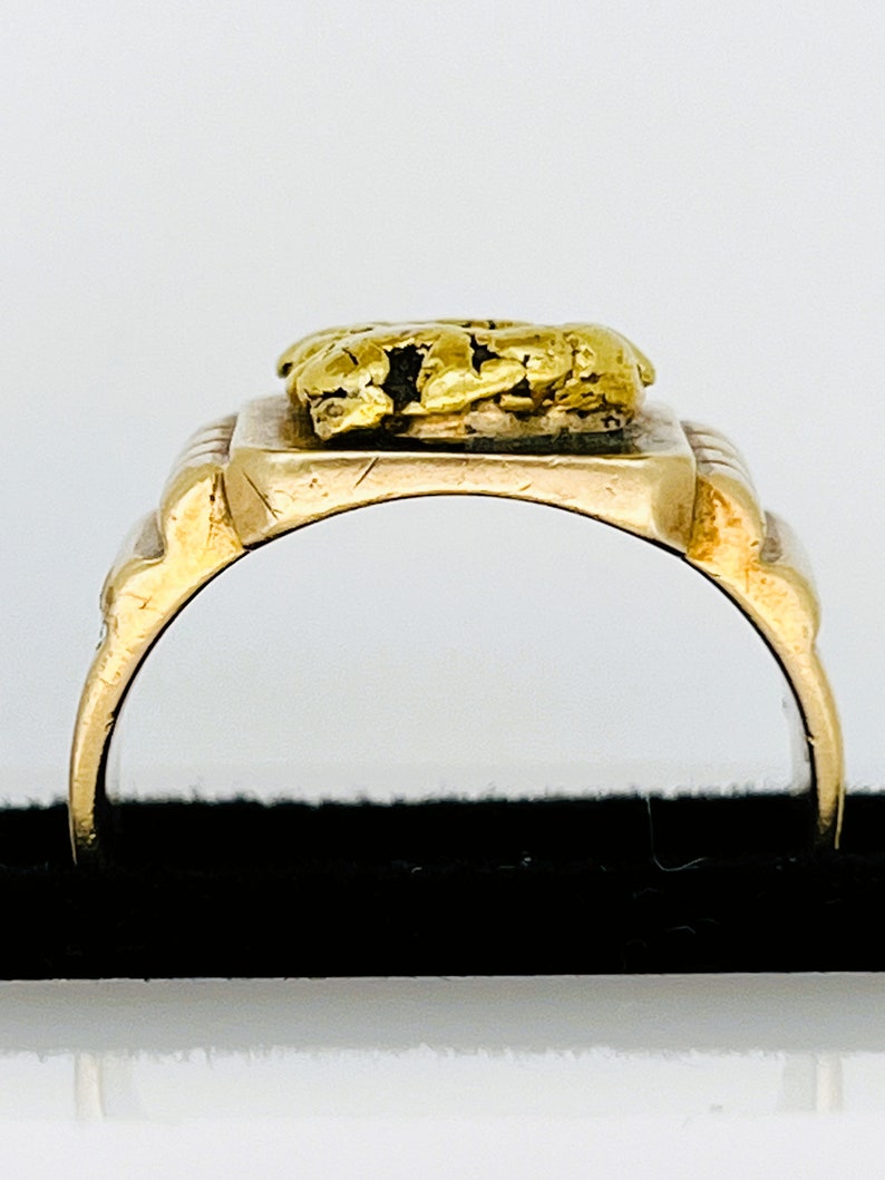 Antique 10K HEAVY Gold Nugget Ring - 21-23k Gold Nugget - Gold Rush ...