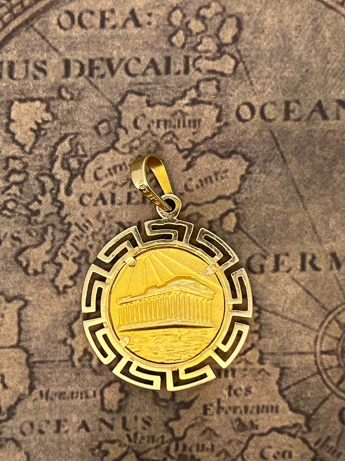 14k Gold Goddess Athena & Parthenon Greek Pendant SEE VIDEO - Etsy