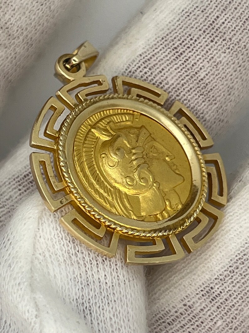 14k Gold Goddess Athena & Parthenon Greek Pendant SEE VIDEO - Etsy