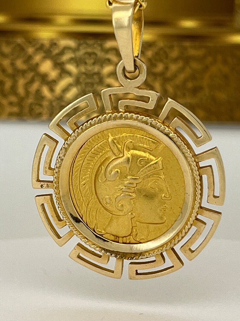 14k Gold Goddess Athena & Parthenon Greek Pendant SEE VIDEO - Etsy
