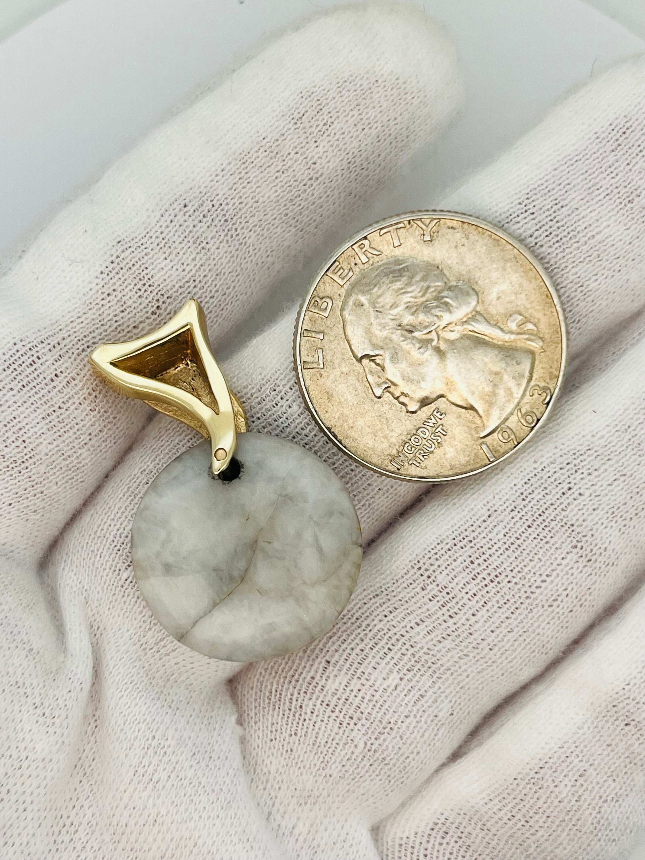 Rare Alaskan Gold in Quartz 14ct Solid Gold & 22ct Gold Nugget Pendant ...