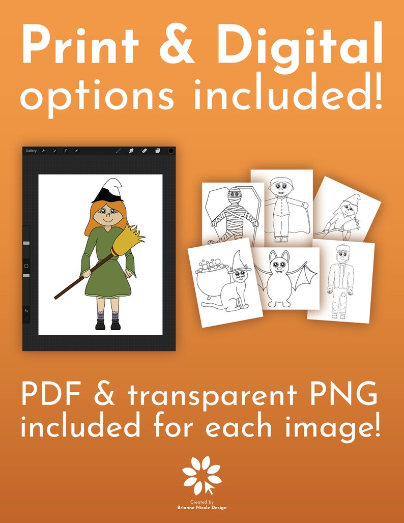 Printable Halloween Coloring Pages | Halloween Creatures | Digital ...