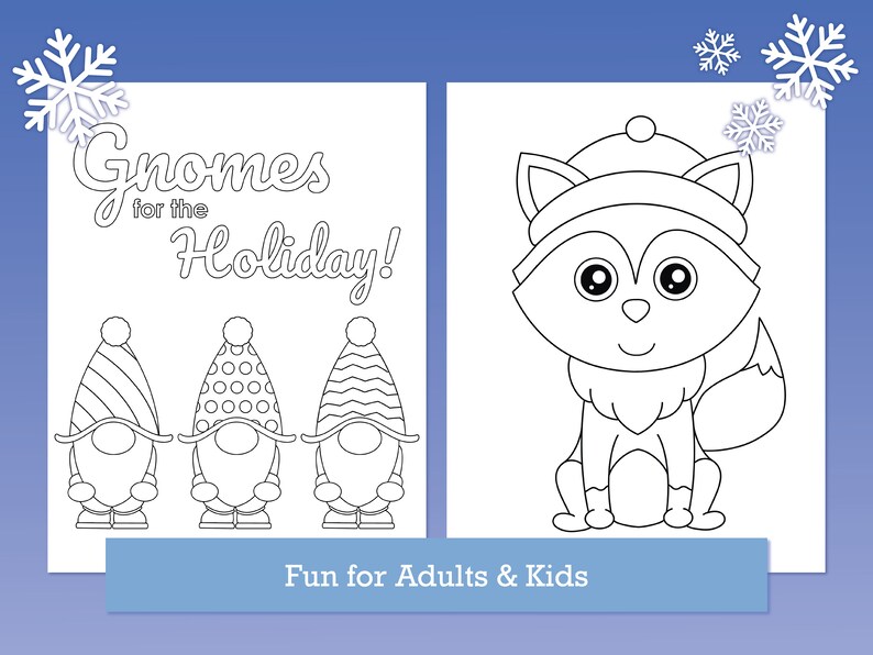 Winter Coloring Pages for Kids and Adults. Digital Download - Etsy