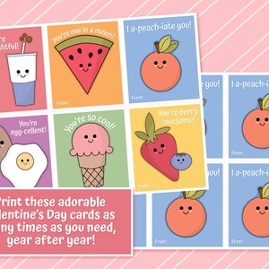 Printable Valentine's Day Cards, Instant Digital Download. Set of 6 ...