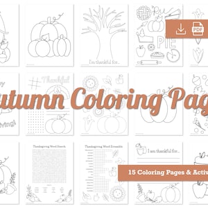Printable Fall Themed Coloring Pages and Activities for Kids and Adults ...