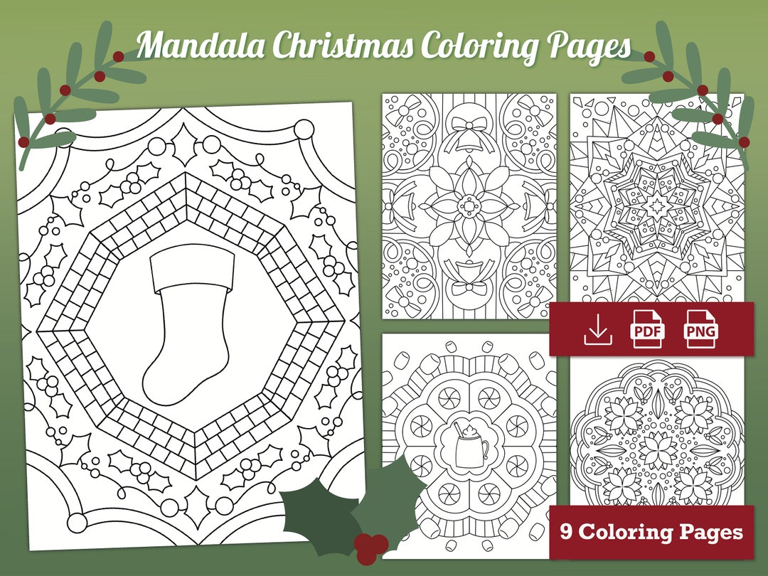 Mandala Winter Coloring Pages for Adults and Kids, Digital Download ...