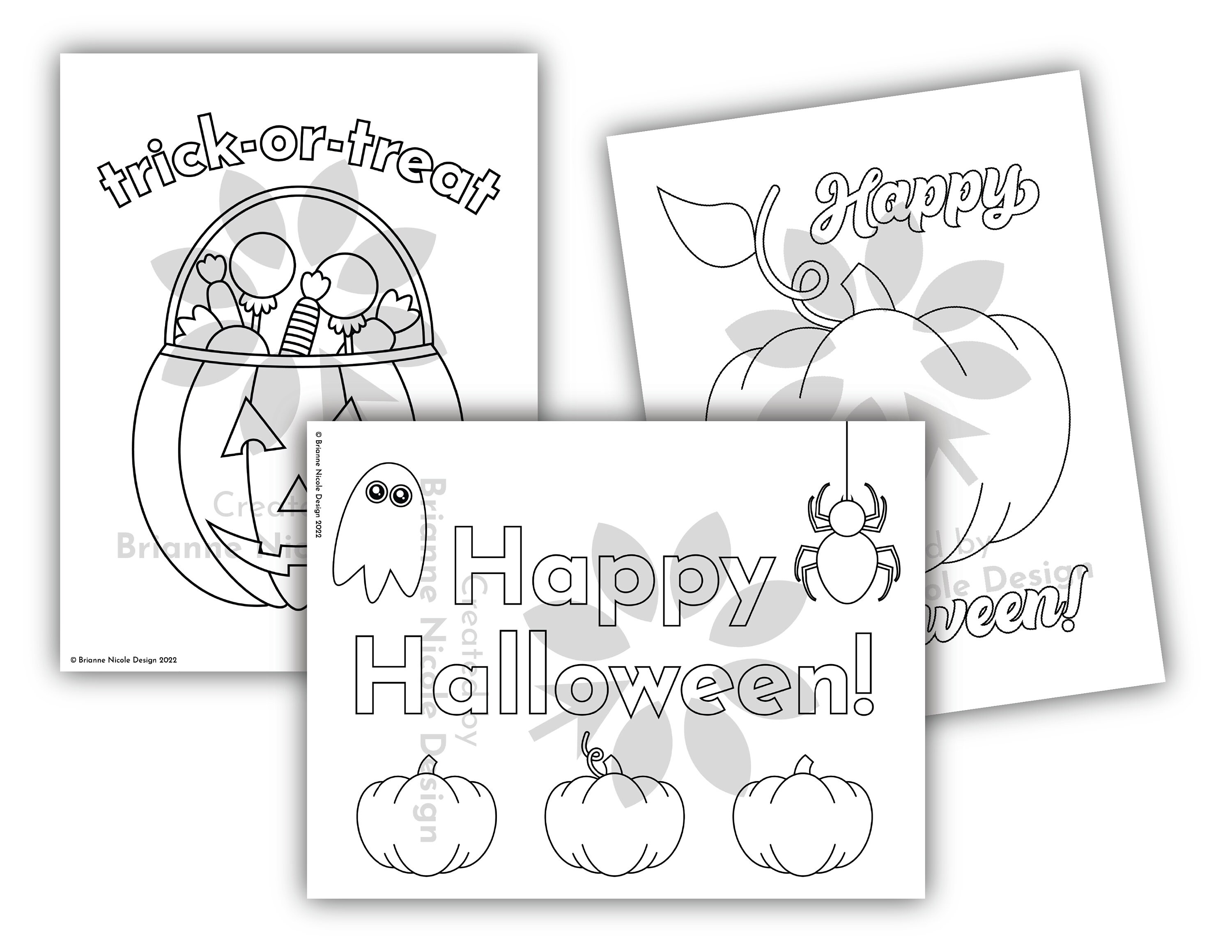 Printable Halloween Coloring Pages | Digital Download | Spiders ...