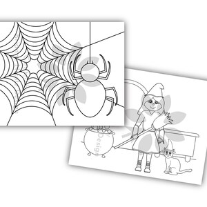 Printable Halloween Coloring Pages | Digital Download | Spiders ...