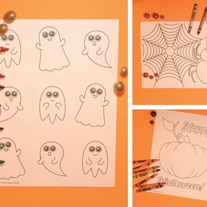 Printable Halloween Coloring Pages | Digital Download | Spiders ...