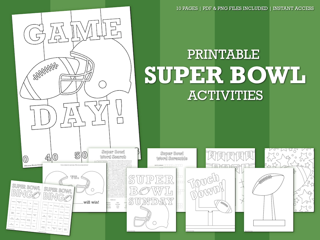 Super Bowl Party Games. Bingo, Word Search, Word Scramble, and Maze ...
