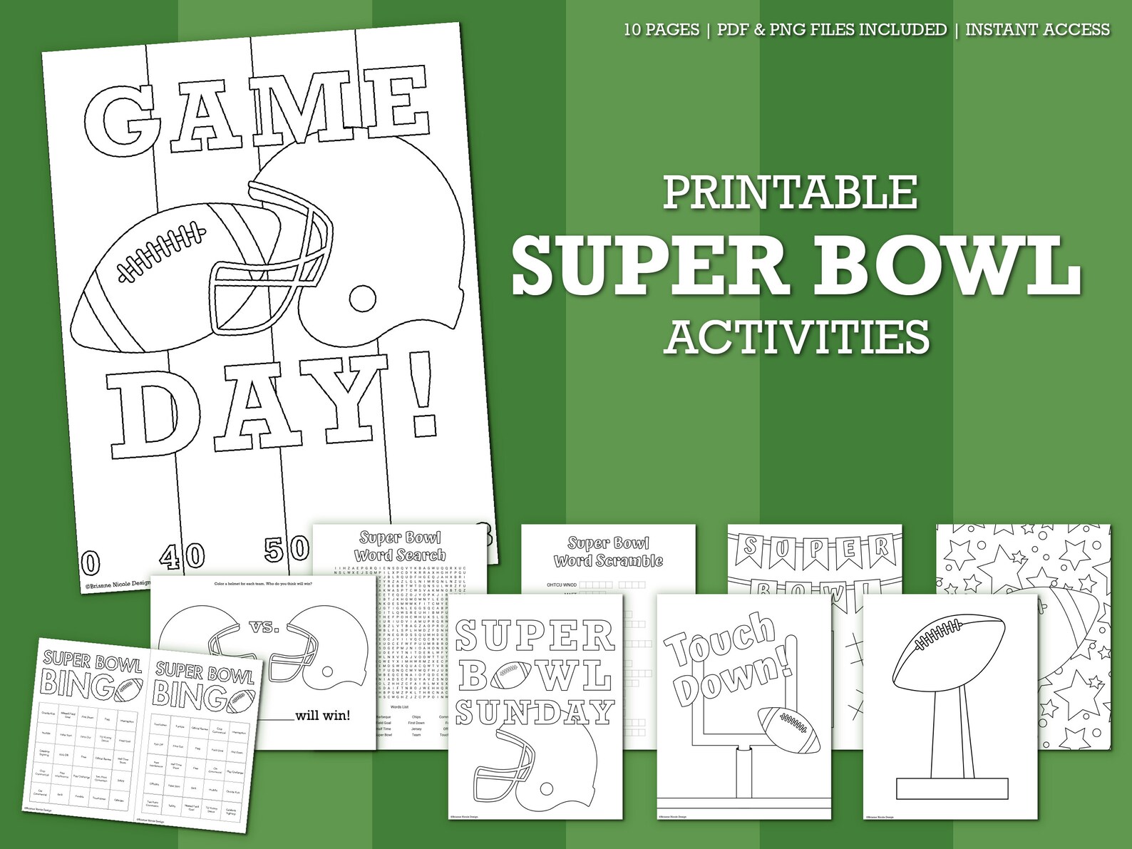 Super Bowl Party Games. Bingo, Word Search, Word Scramble, and Maze ...