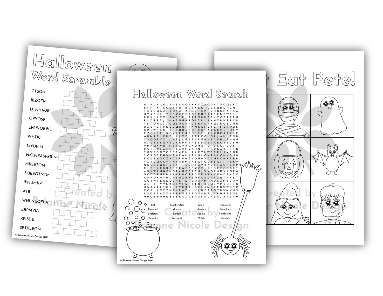 Bundle Printable Halloween Coloring Pages | Halloween Games and ...