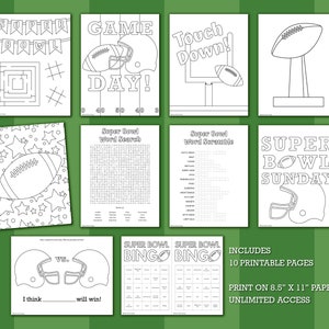 Super Bowl Party Games. Bingo, Word Search, Word Scramble, and Maze ...