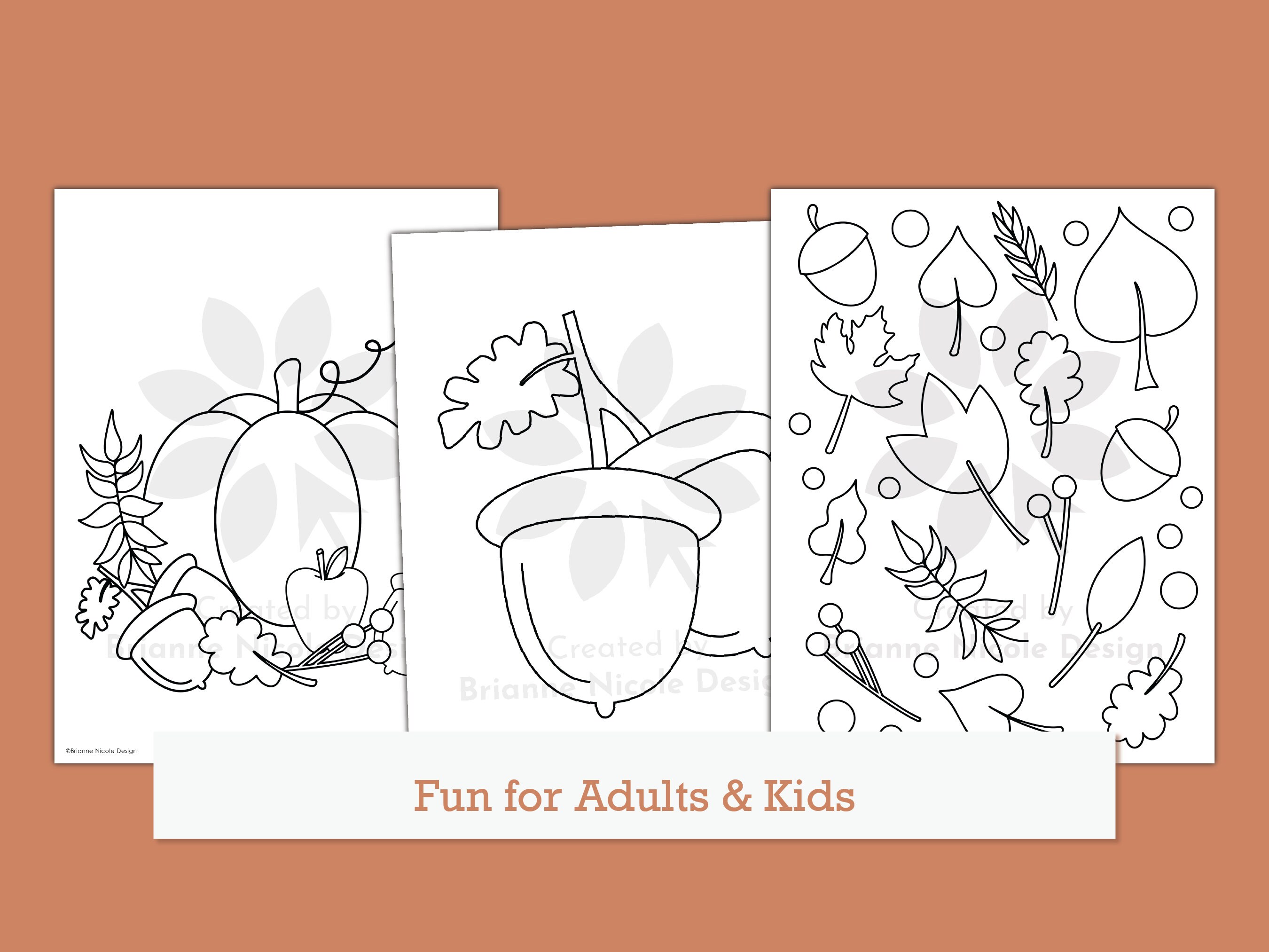 Printable Fall Themed Coloring Pages and Activities for Kids and Adults ...