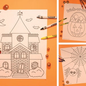 Printable Halloween Coloring Pages | Digital Download | Spiders ...