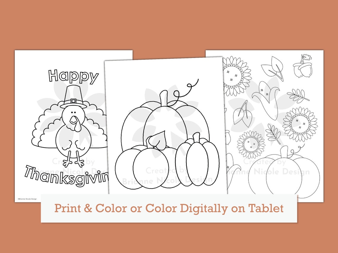 Printable Fall Themed Coloring Pages and Activities for Kids and Adults ...