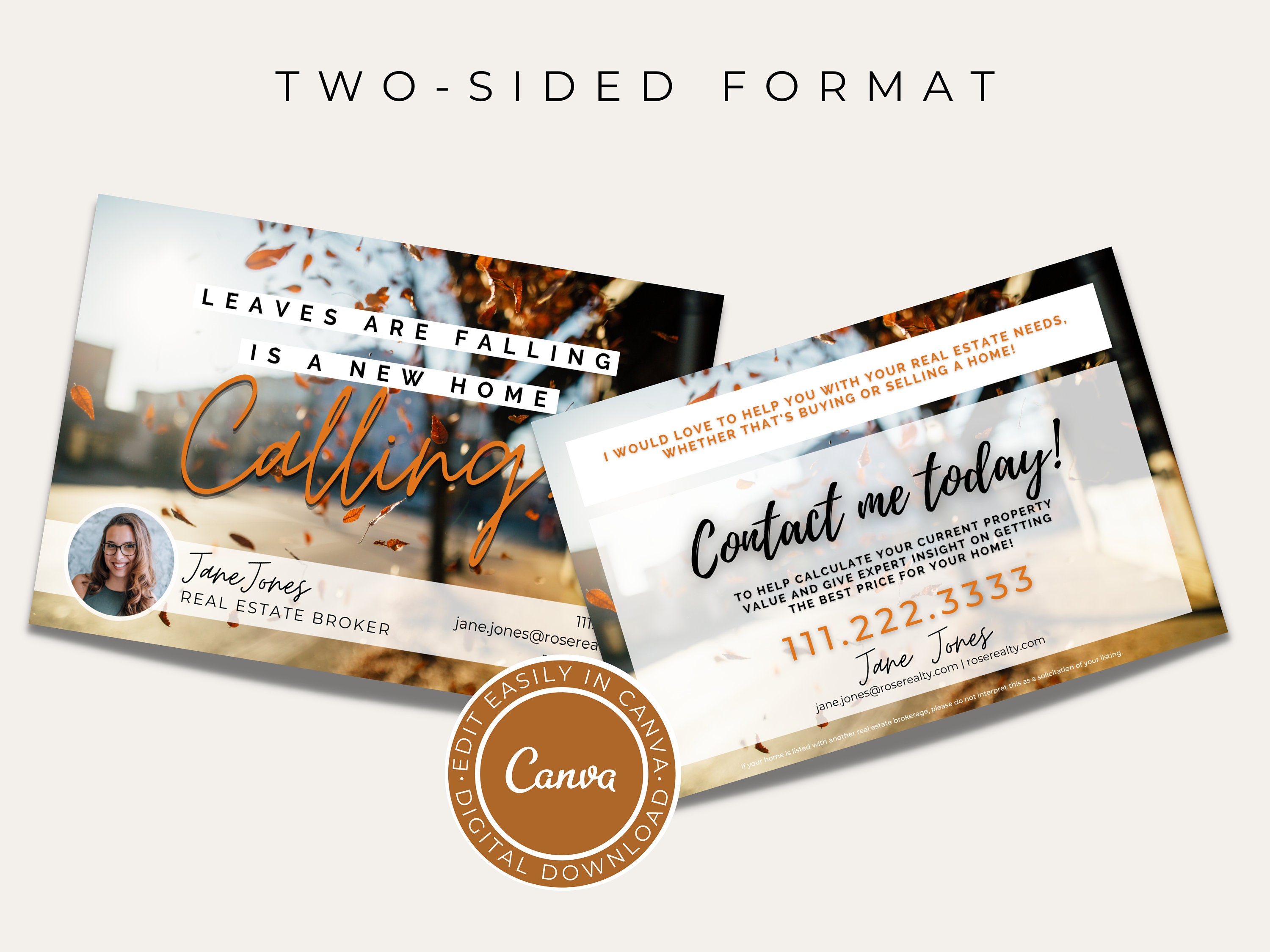 Real Estate Fall Postcards, Realtor Autumn Card, Realtor Farming Card ...