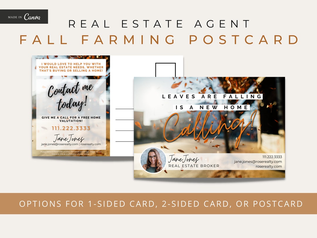 Real Estate Fall Postcards, Realtor Autumn Card, Realtor Farming Card ...