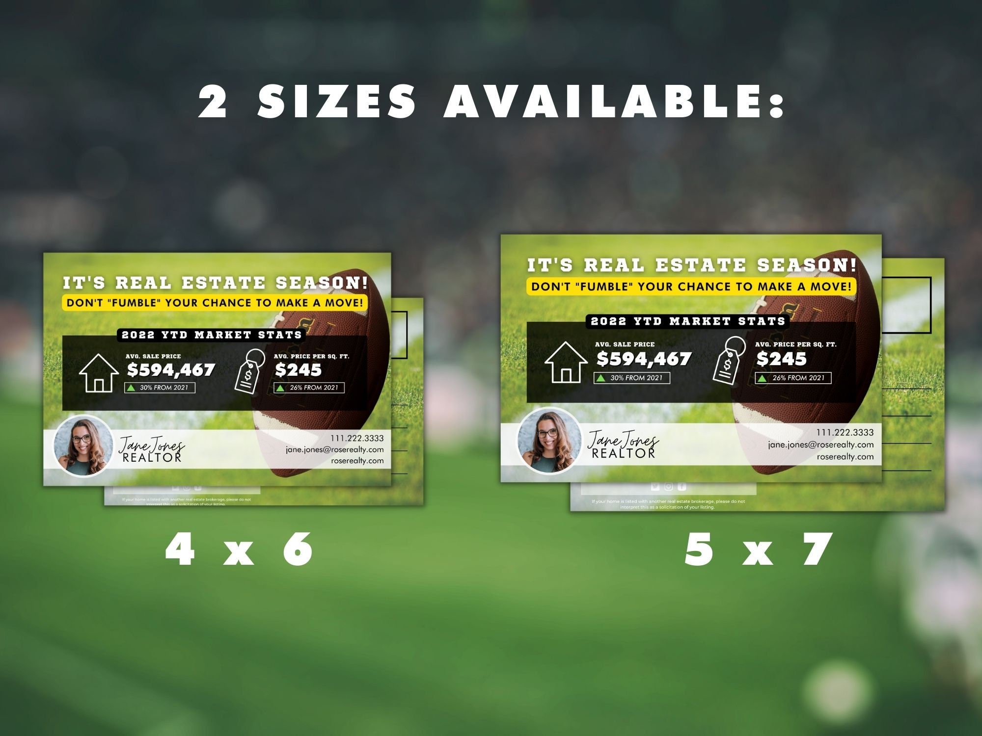 Realtor Football Postcard: Fall Real Estate Marketing (canva Download ...