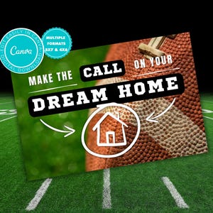 Real Estate Football Postcard: Realtor Marketing Template (digital ...