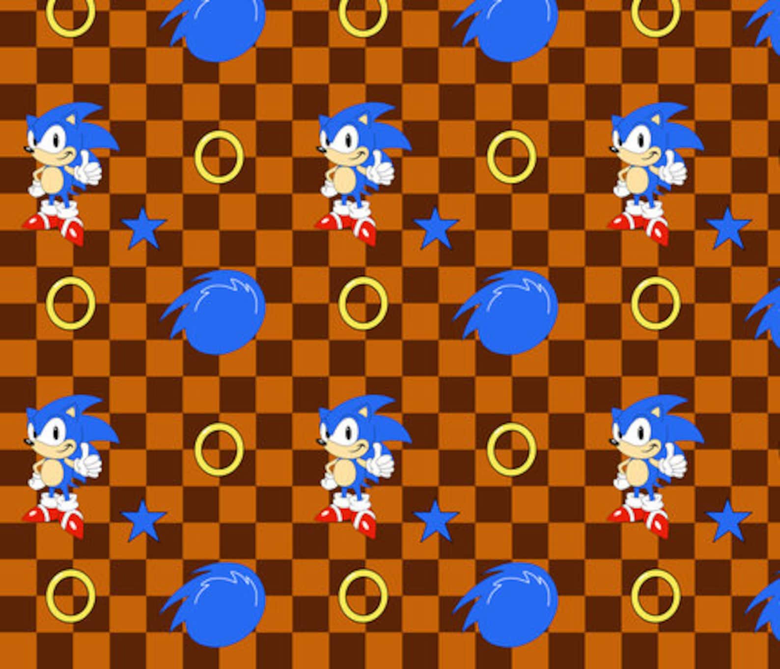 Sonic the Hedgehog Printed Cotton Fabric By The Yard | Etsy